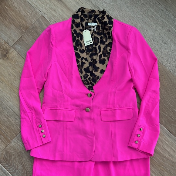 JODIFL | Jackets & Coats | Nwt Jodifl Neon Pink Leopard Blazer Pant ...